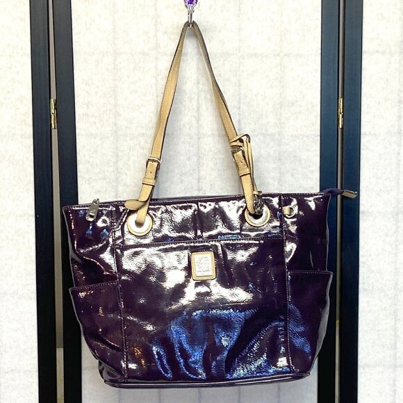 Grace Adele | Bags | Grace Adele Faux Patent Leather Double Strap Multi ...